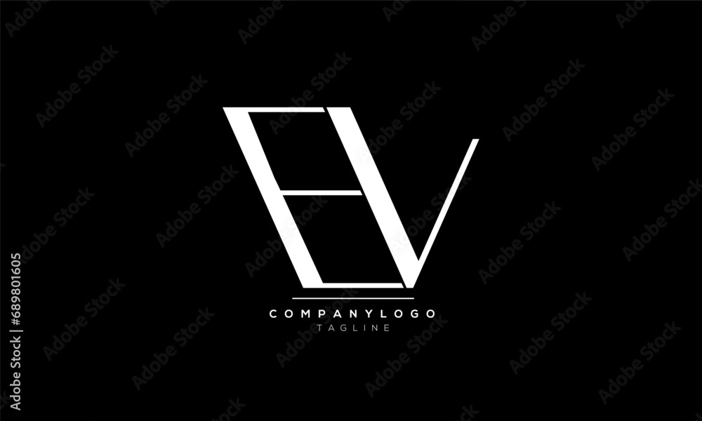 Alphabet letters Initials Monogram logo EV, EV INITIAL, EV letter Stock ...