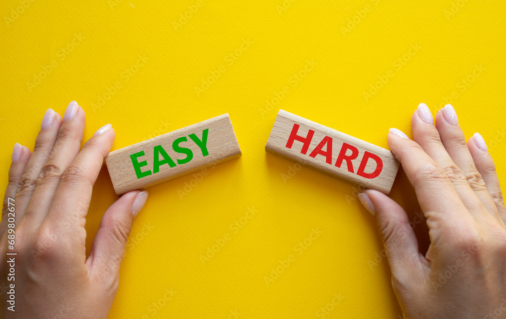 Easy or Hard symbol. Concept word Easy or Hard on wooden blocks ...