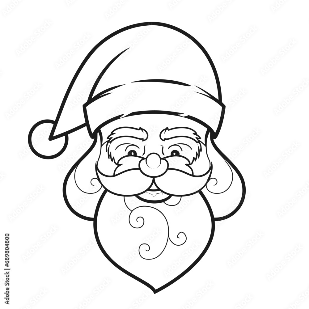 Santa Claus cartoon, Santa Claus, Santa Claus outline artwork, vector ...