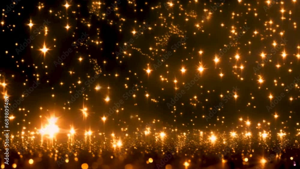 Shining colorful particles. Shimmering Glittering Particles With Bokeh. New year and Christmas ...