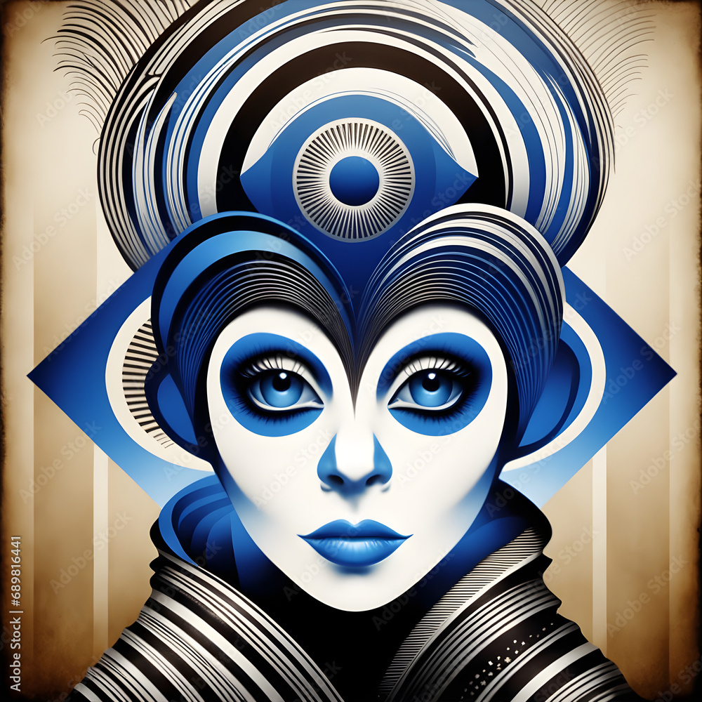 The Monkey Lady is an artwork that is made with black and white smoky ...