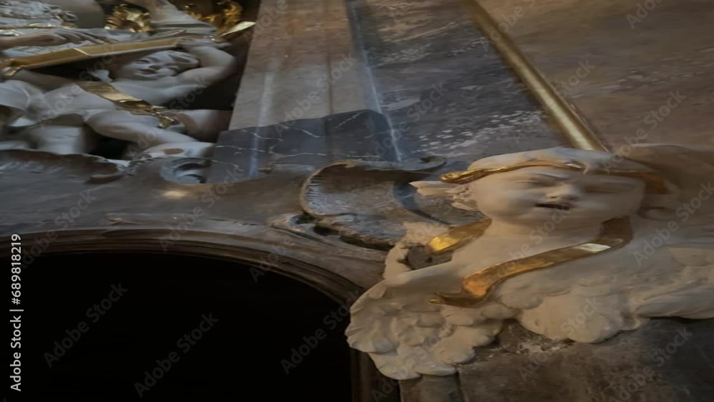 vertical video of late baroque german style interior of Asam church ...