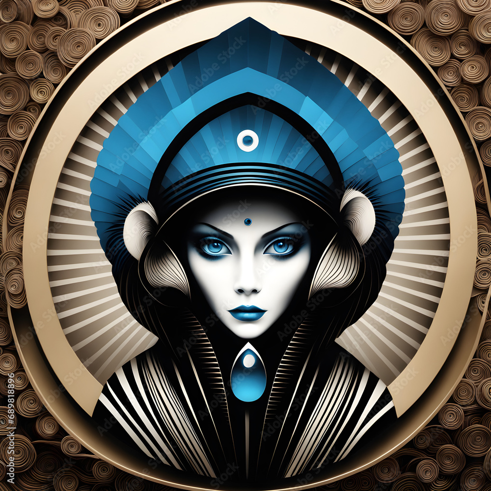 The Monkey Lady is an artwork that is made with black and white smoky ...