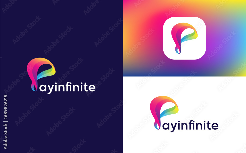 Payinfinite Logo. P letter infinite concept. Logo design, template ...