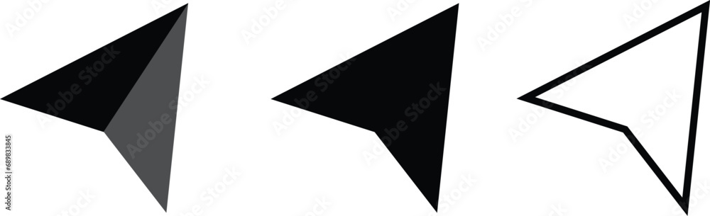 Curser vector graphic black icons set. Computer or laptop mouse pointer ...