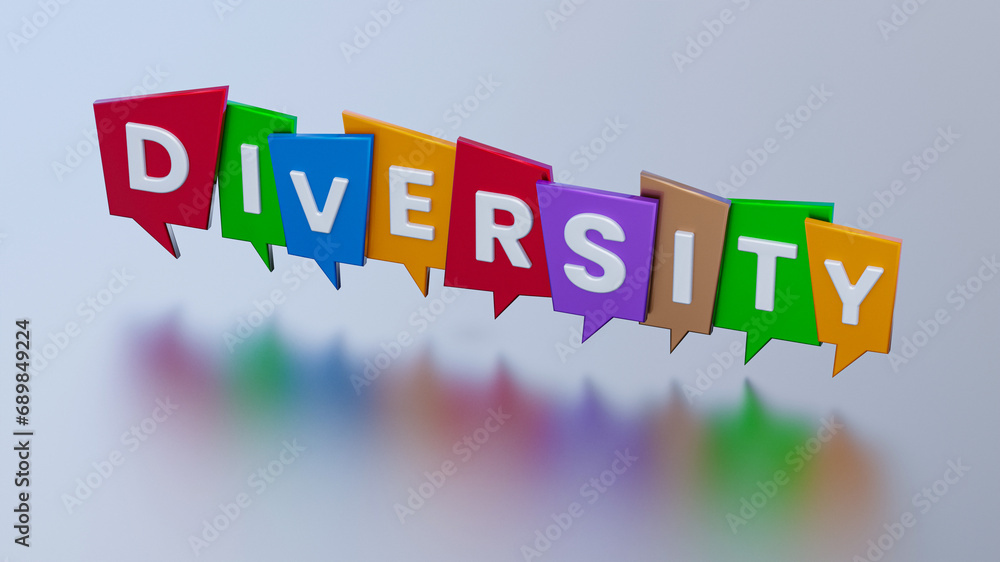 Diversity, concept, typography, wallpaper, 3d render, social media post ...