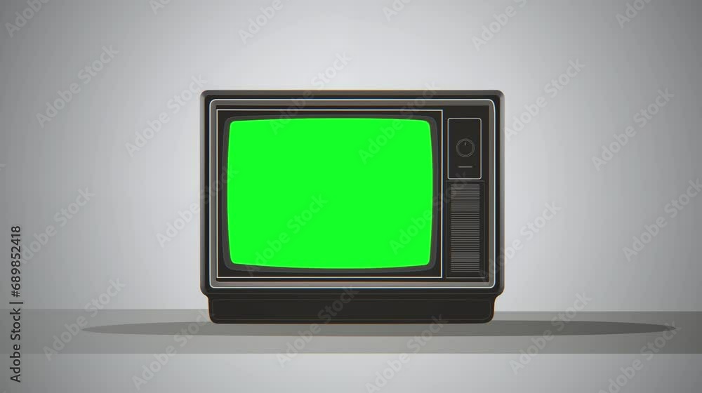 Retro 1990s tv, vintage television with a glitches, noise, interference ...