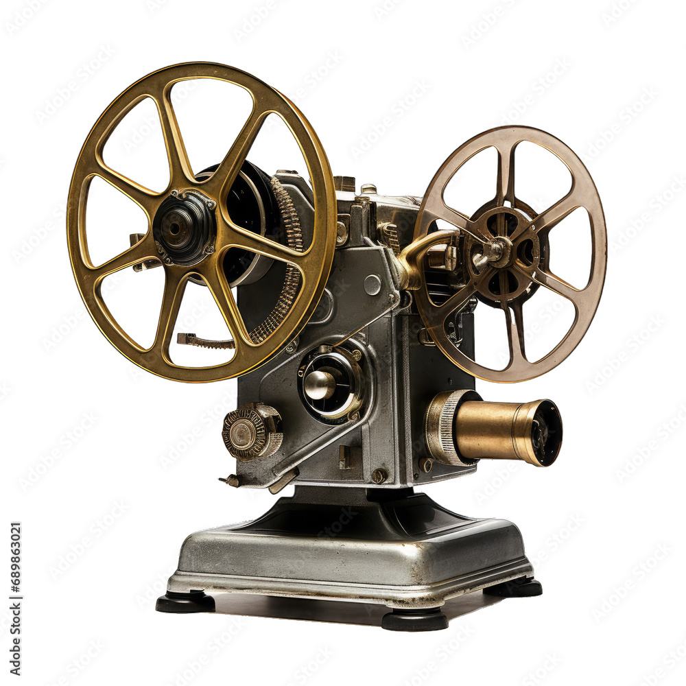 Vintage Film Projector. A Vintage Film Projector Isolated to Evoke the ...