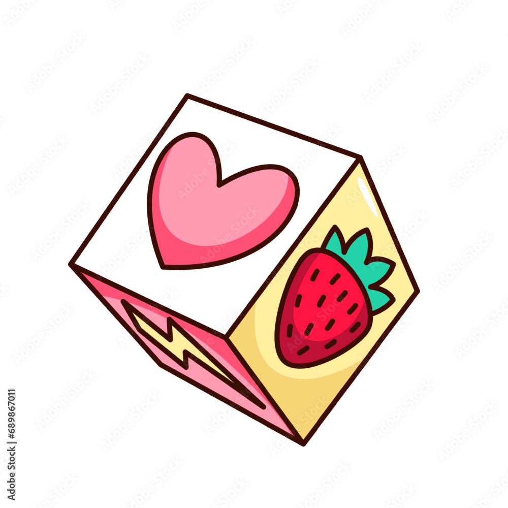 Groovy dice vector illustration. Cartoon isolated retro fun board game ...