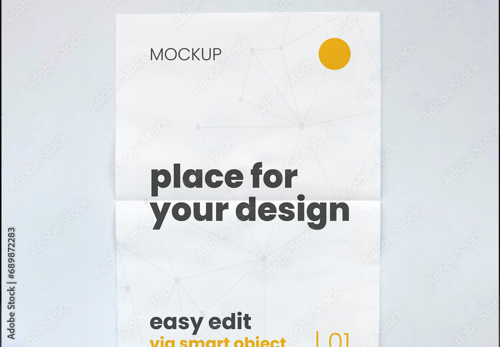 Vertical Folded Paper Mockup Stock Template | Adobe Stock