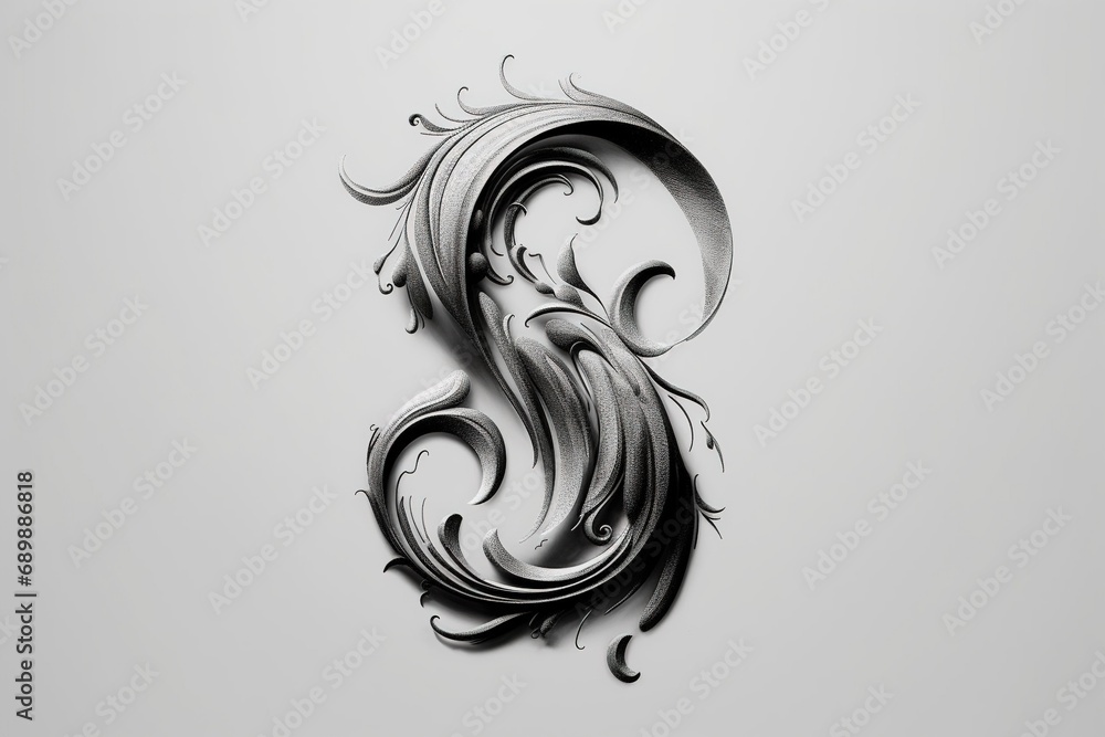 Tattoo, patterns applied to the body. Sketches of drawings, in a ...