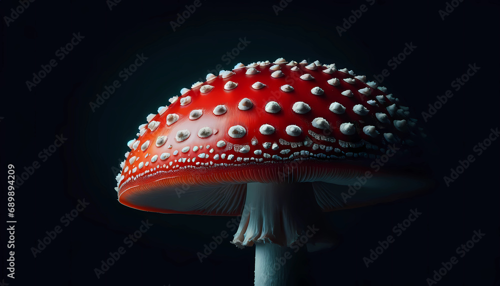 Fly Agaric mushroom (Amanita muscaria), showing its characteristic red ...
