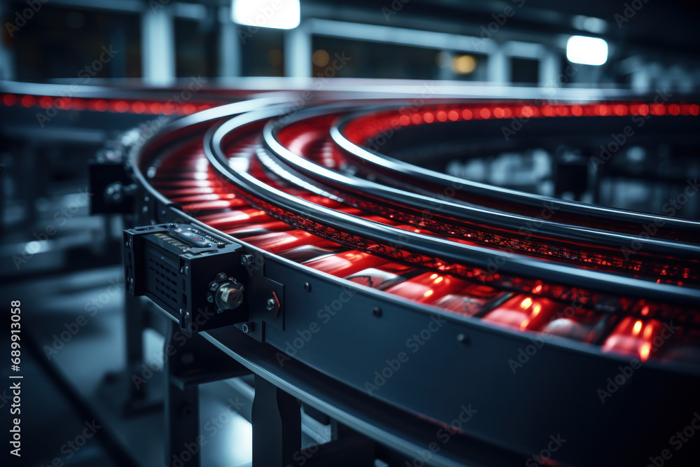 Conveyor belts transporting products seamlessly through the various ...