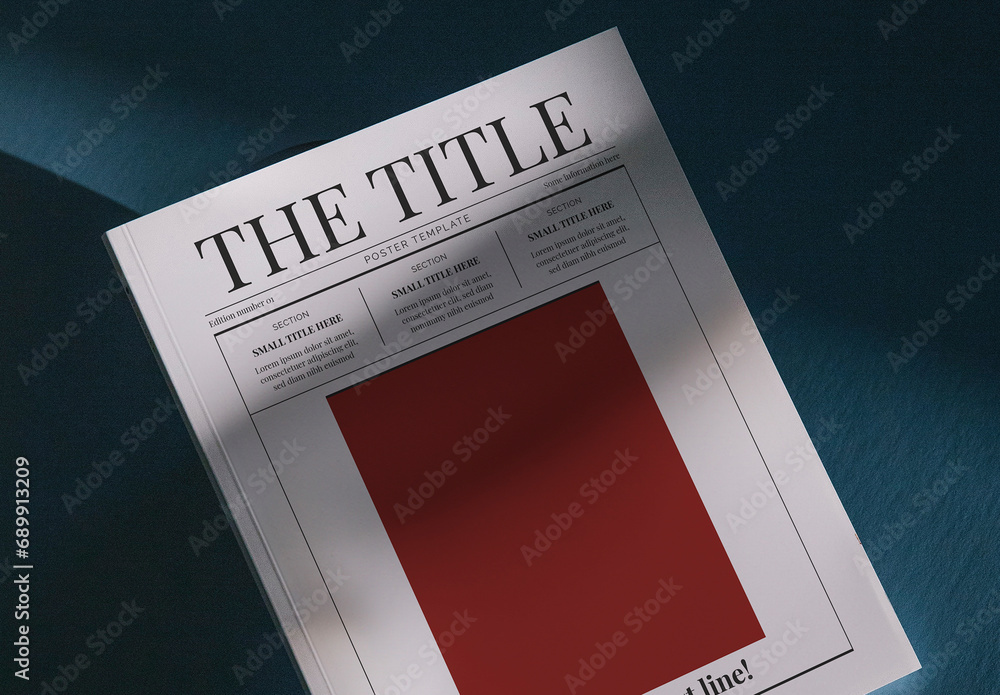 Vertical Foating Magazine Cover Mockup Stock Template | Adobe Stock