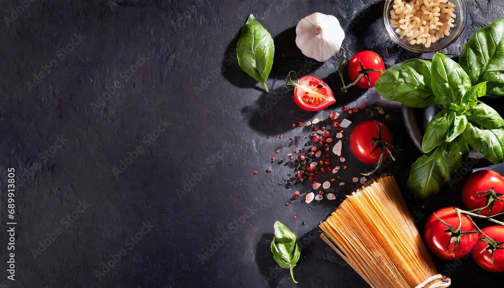 Italian food background on dark featuring food, background, and italian ...