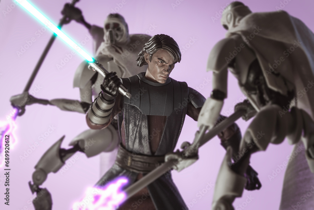 Foto de NEW YORK USA, DEC 7 2023: scene from Star Wars the Clone Wars ...