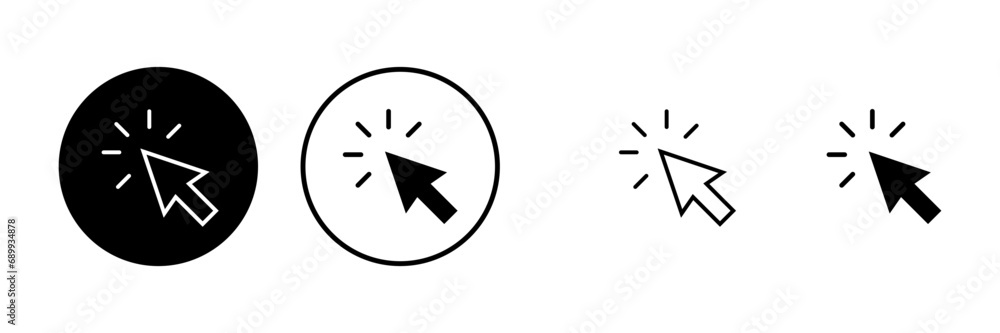 Click icons set. Cursor icon. Computer mouse click cursor black arrow icons Stock Vector | Adobe ...