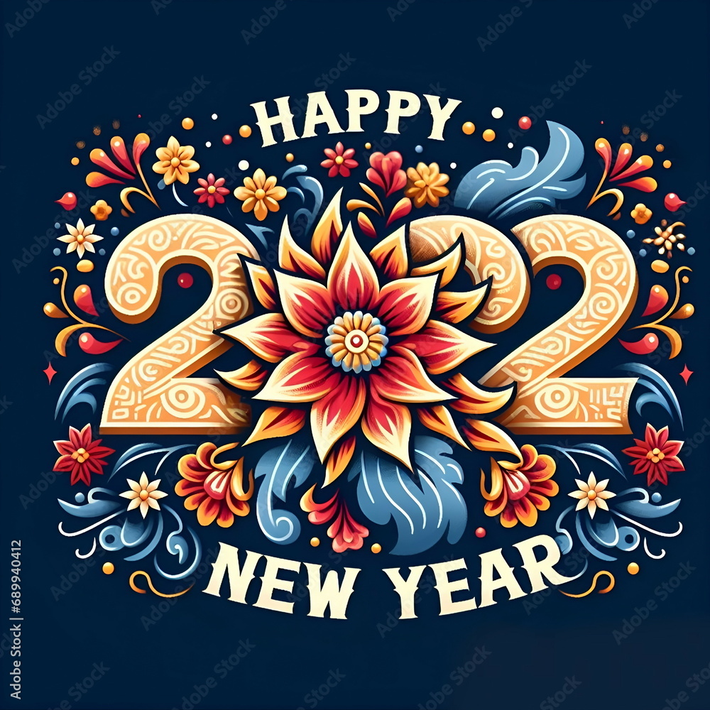 Happy new year 2024 design. With country flags, colorful cut out ...