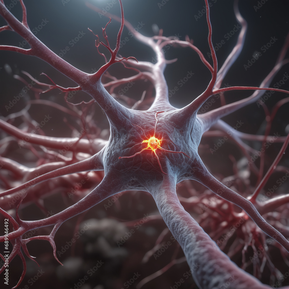 Human neurons flashing. Electric impulses. Biology. brain with neurons ...