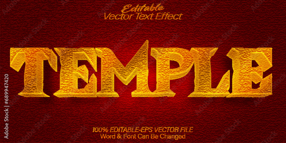 Temple Vector Text Effect Editable Alphabet Religion History Archeology ...
