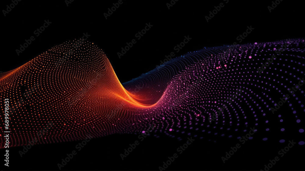 Dynamic waves mesmerizing abstract technology background, featuring ...