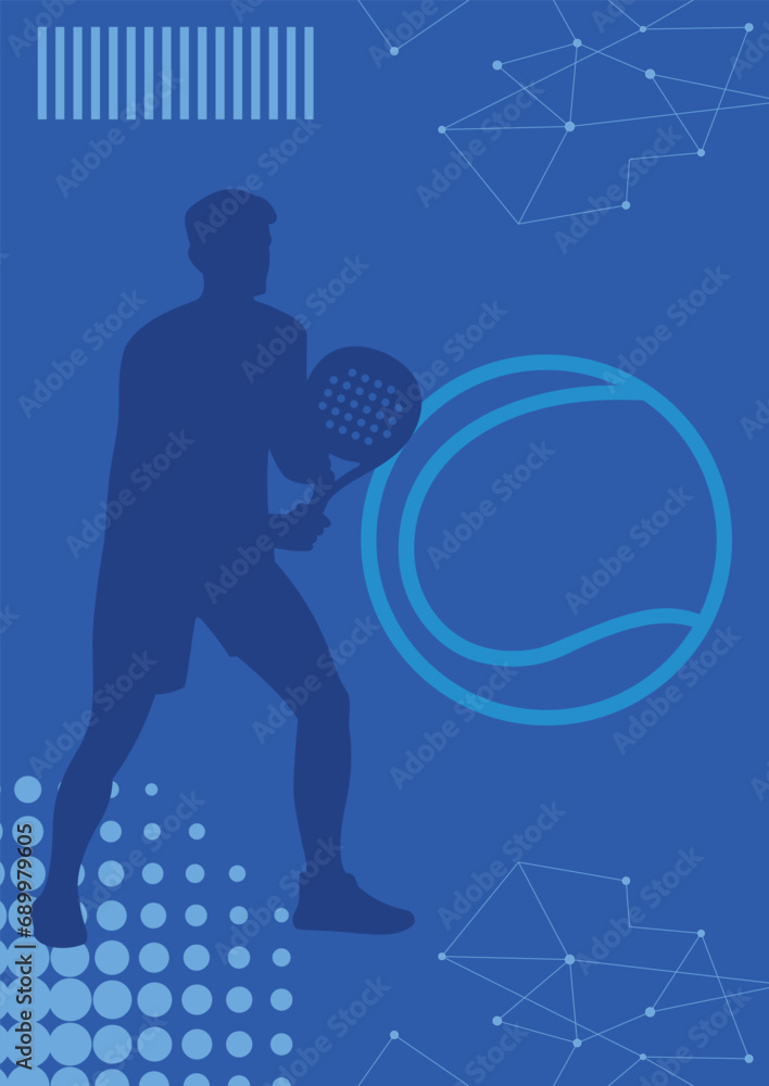 Padel tennis player silhouette background design vector Stock Vector ...