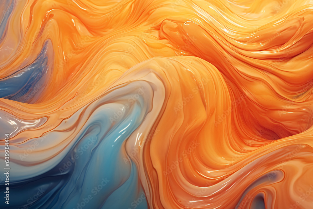 Liquid oil colors flowing on a canvas texture close-up Stock ...