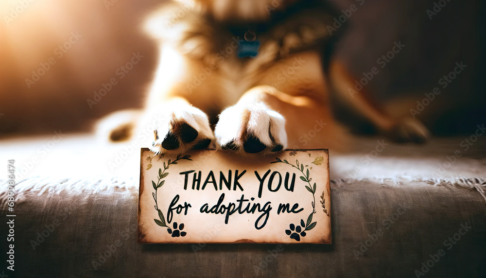 Heartfelt Appreciation: A Rescue Dog's Thankful Paws Over a Thank You ...