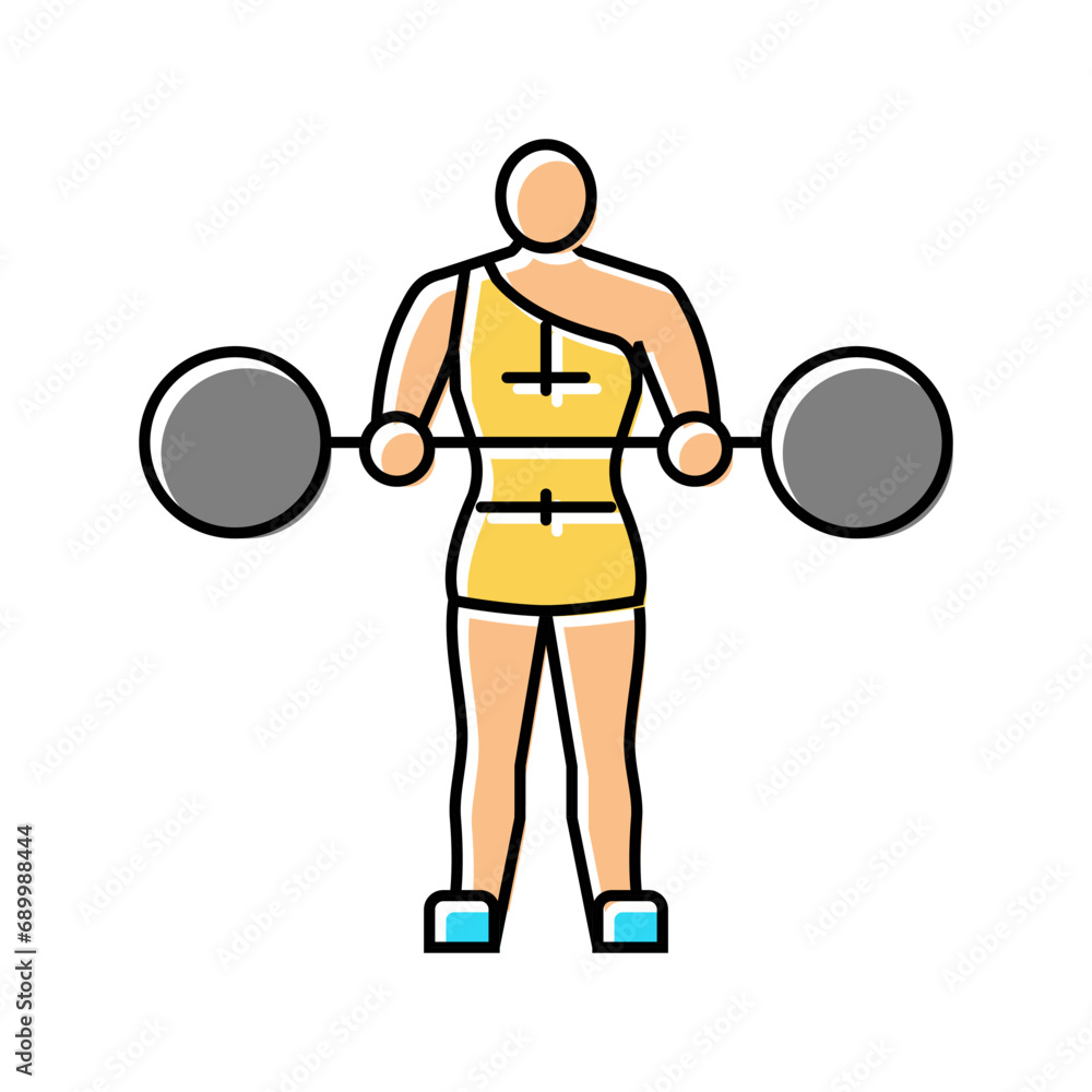 circus strongman carnival vintage show color icon vector. circus ...