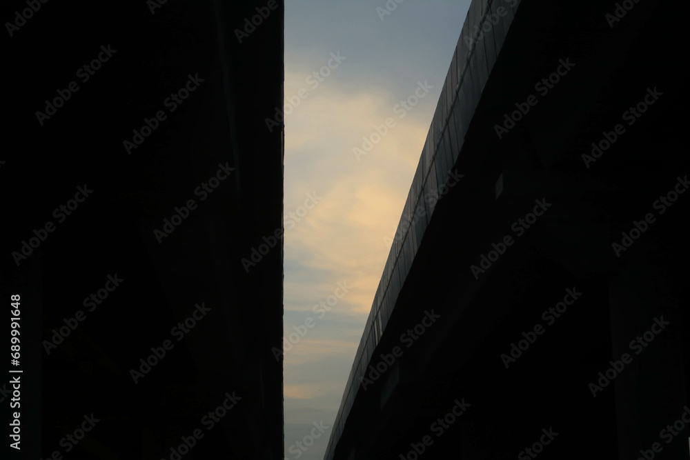 Bridge-Expressway pillars that help support the expressway bridge to ...