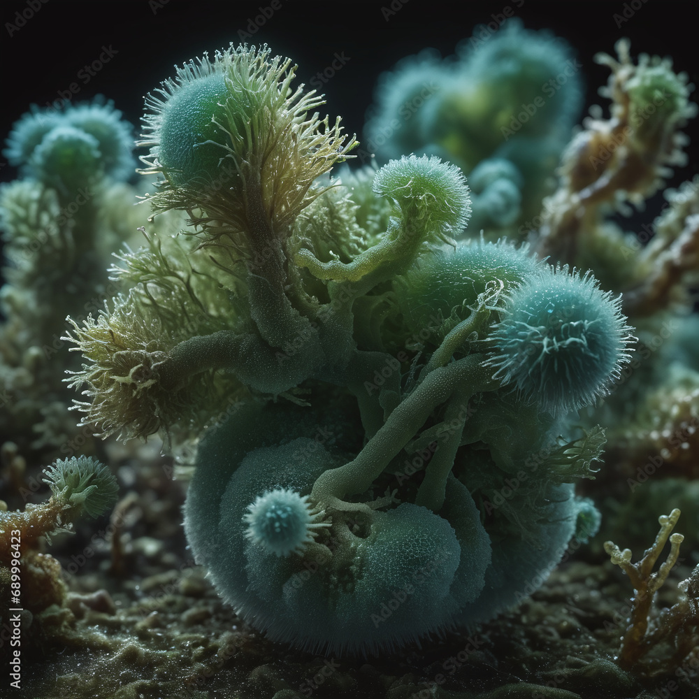 Cyanobacteria, also known as Cyanophyta on water surface. Can produce ...