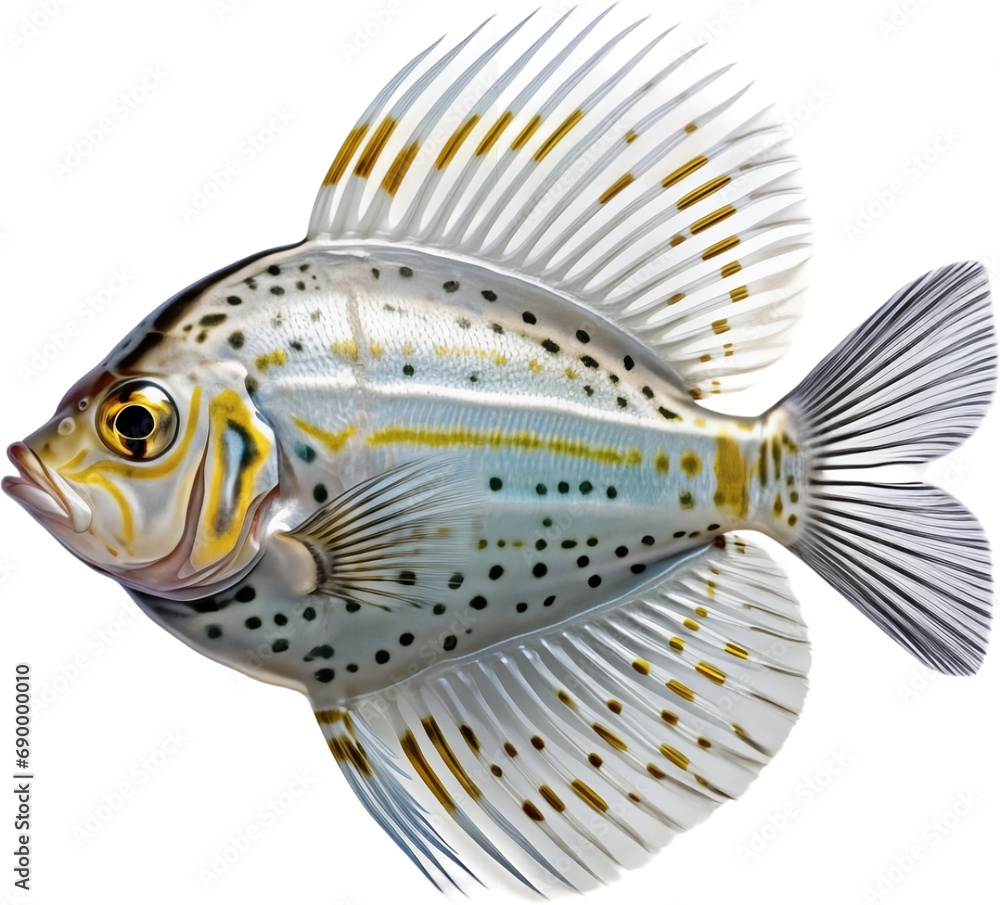 Picture of a silver fish isolated on transparent background, png Stock ...