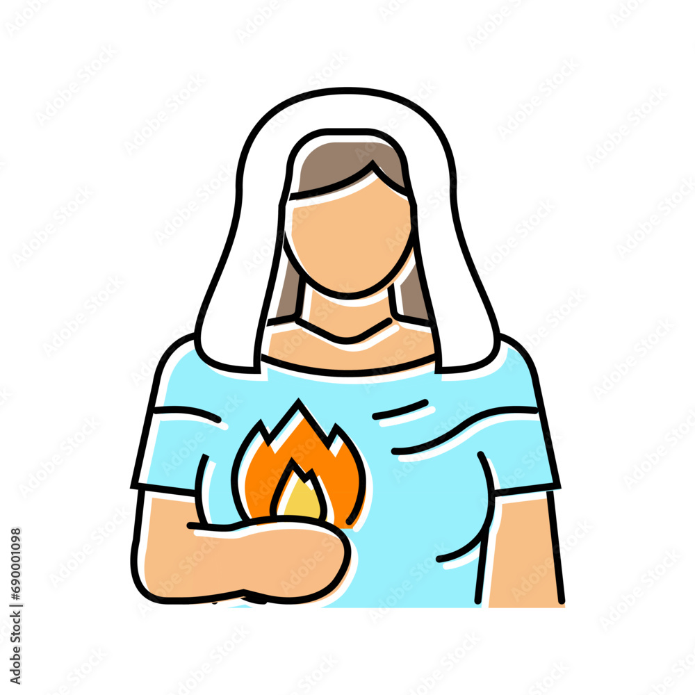 hestia greek god ancient color icon vector. hestia greek god ancient ...