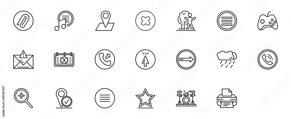 outline icons set from ultimate glyphicons concept. editable vector ...