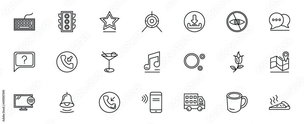 outline icons set from ultimate glyphicons concept. editable vector ...