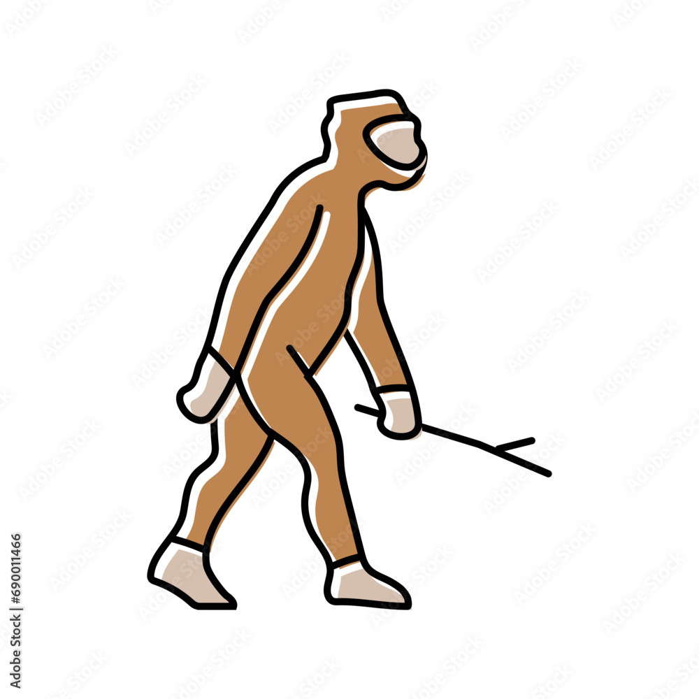 homo erectus human evolution color icon vector. homo erectus human ...