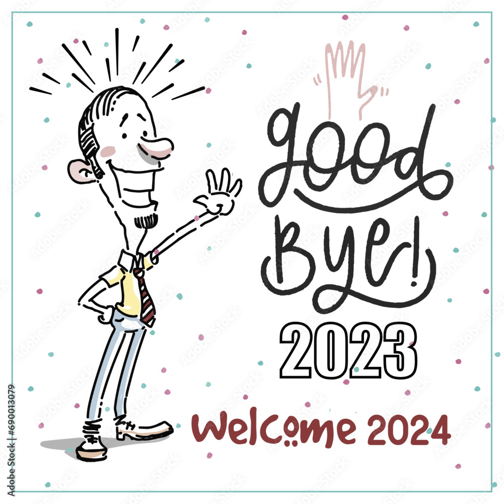 Vetor de invitation card design Goodbye 2023 welcome 2024 Vector ...