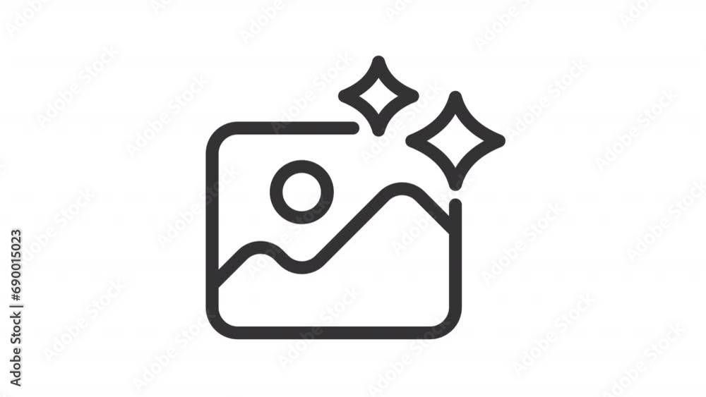 2D black simple thin line animation of enhancement mode, HD video with ...