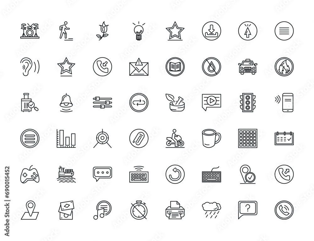 outline icons set from ultimate glyphicons concept. editable vector ...