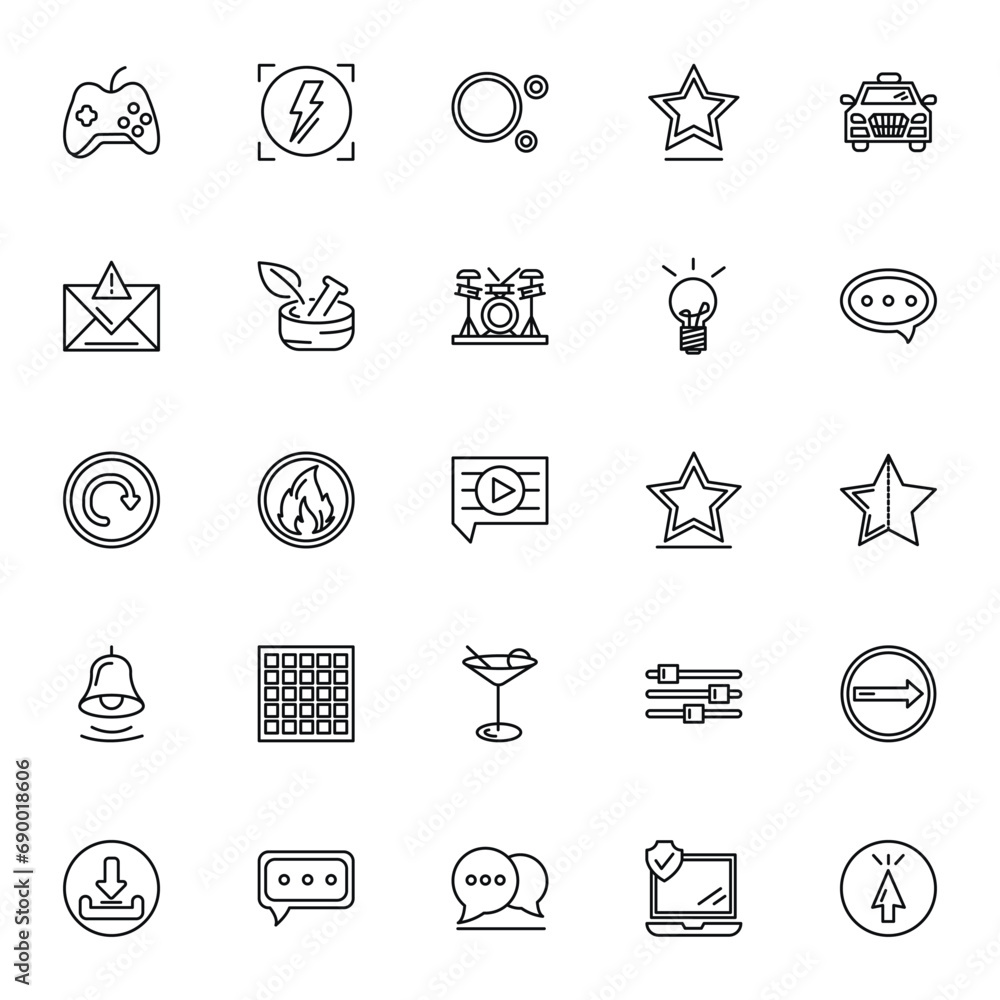 outline icons set from ultimate glyphicons concept. editable vector ...
