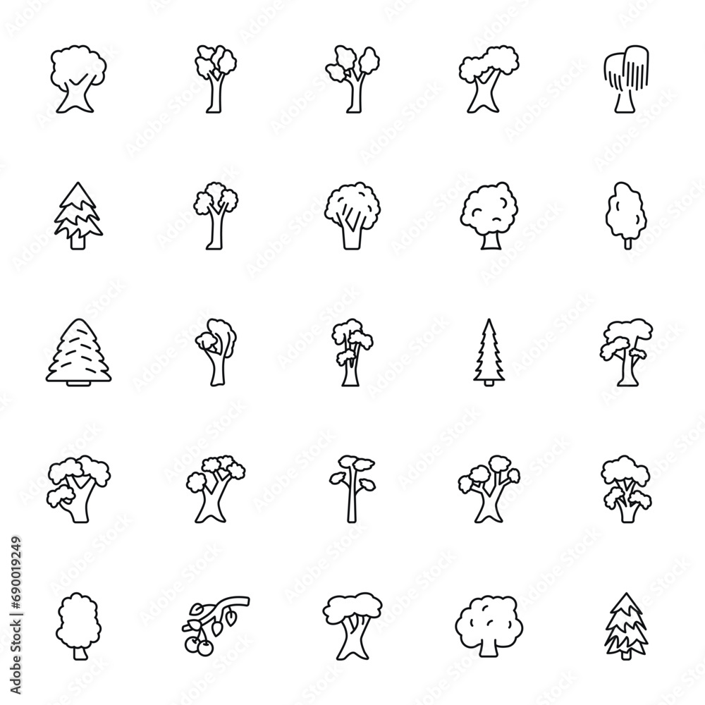outline icons set from nature concept. editable vector such as ...