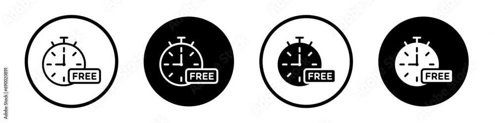 Free time icon set. rest time vector symbol in black filled and ...