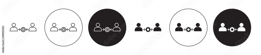 Approach vector illustration set. Approach two people dialog meeting ...