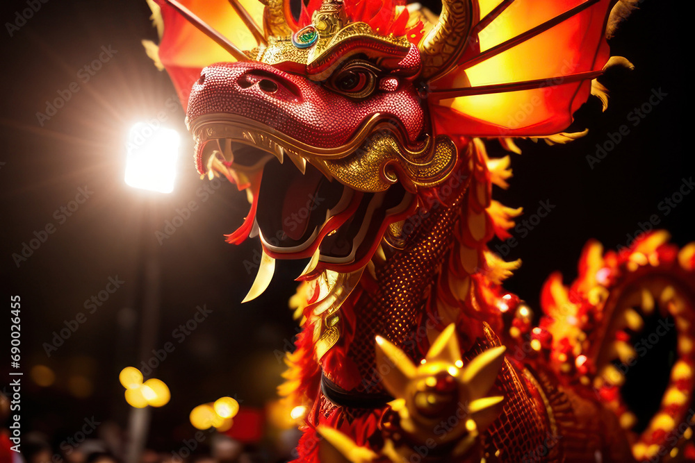 Chinese dragon as a character for the dragon dance at the Chines Stock ...