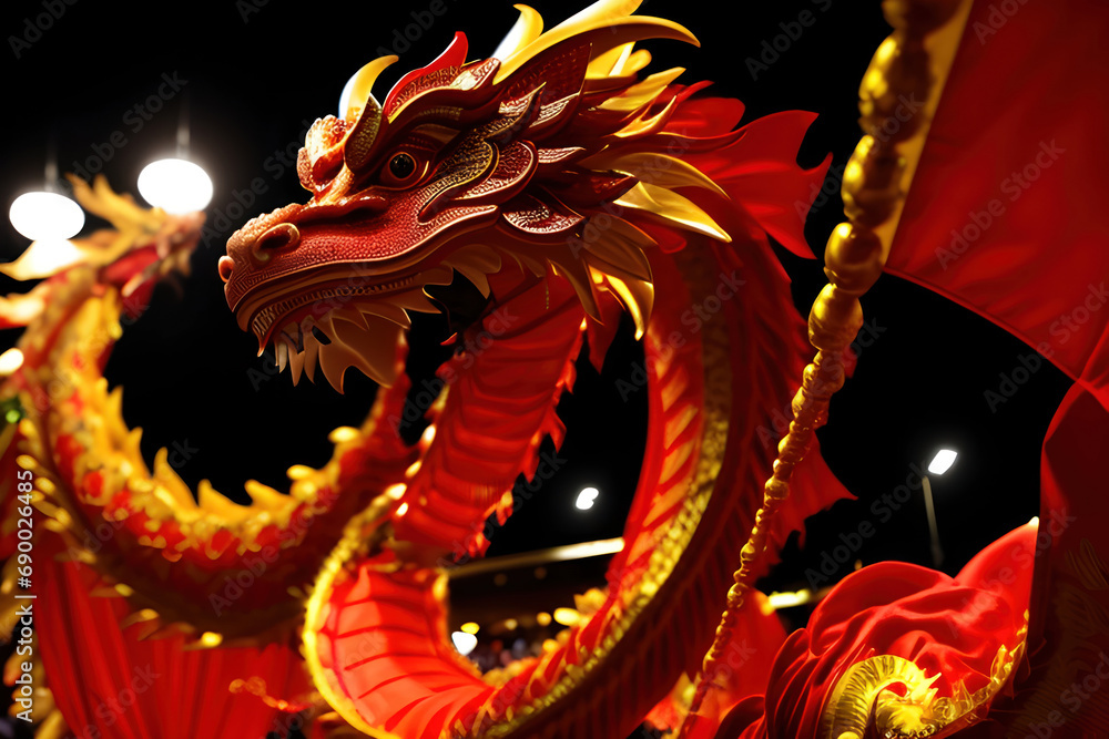 Chinese dragon as a character for the dragon dance at the Chines Stock ...
