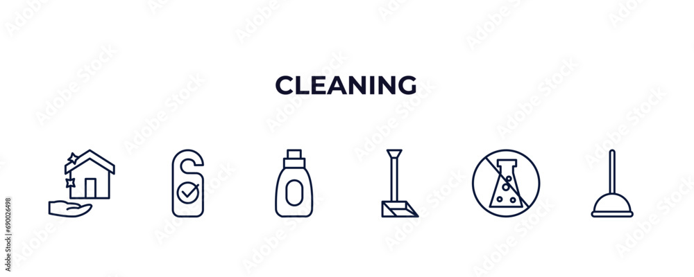 outline icons set from cleaning concept. editable vector such as clean ...