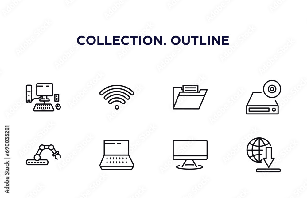 outline icons set from collection. outline concept. editable vector ...
