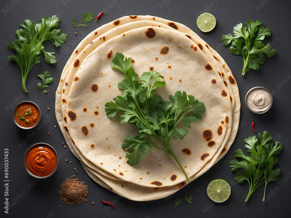 Indian Traditional Cuisine Chapati The Phooli ( Air filled) Roti, Fulka ...