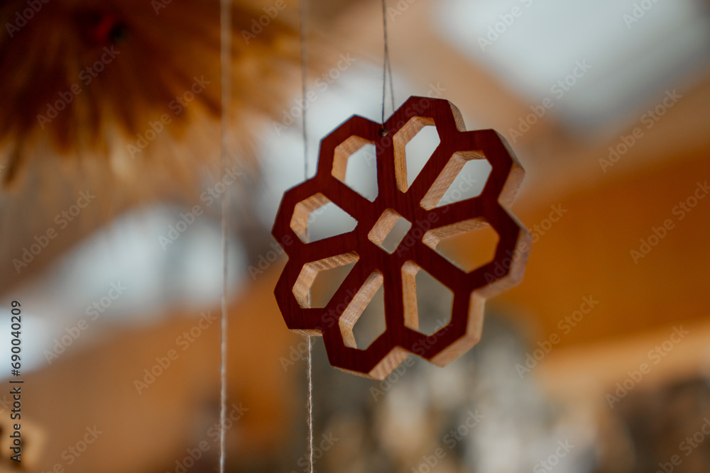 Wooden cut Latvian national pagan symbols cut in wood. National legacy ...