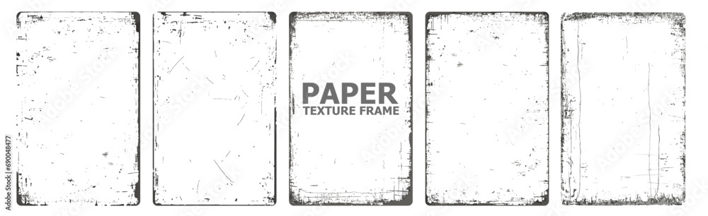Set of Grunge Paper Texture Frames for Backgrounds and Scrapbooking ...